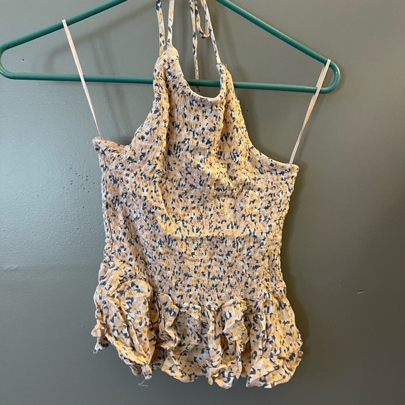 Tops | Scrunched Ruffle Halter Top | Poshmark